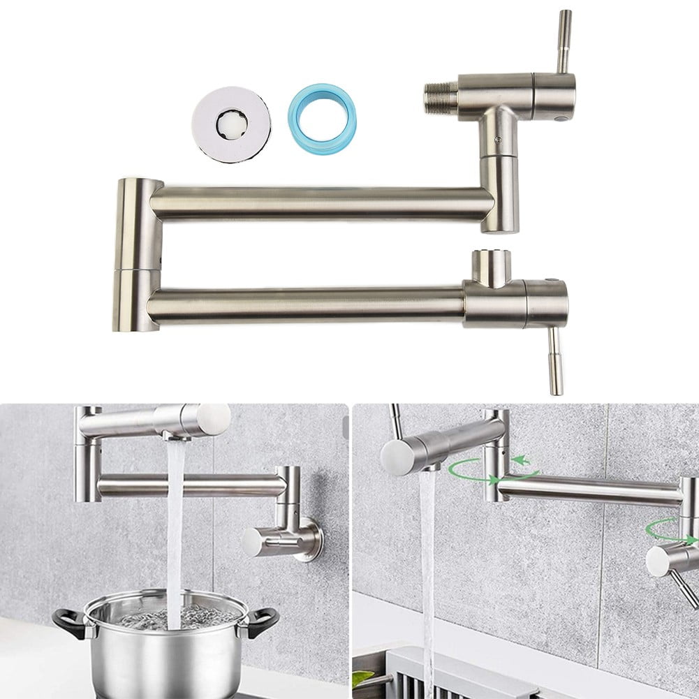 Foldable Brass Wall Mounted Kitchen Faucet Pot Filler Faucet Swivel ...