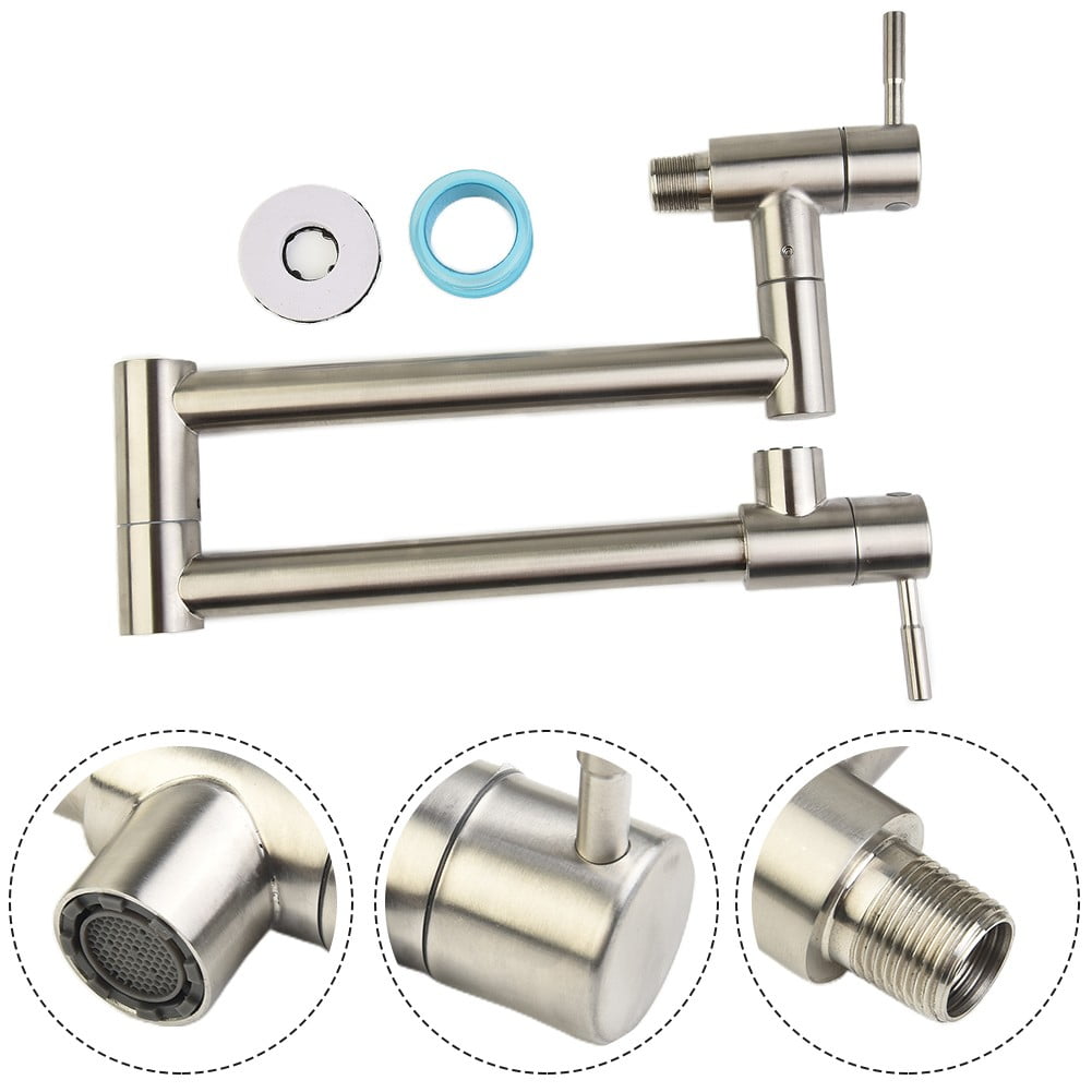 Foldable Brass Wall Mounted Kitchen Faucet Pot Filler Single Handle ...