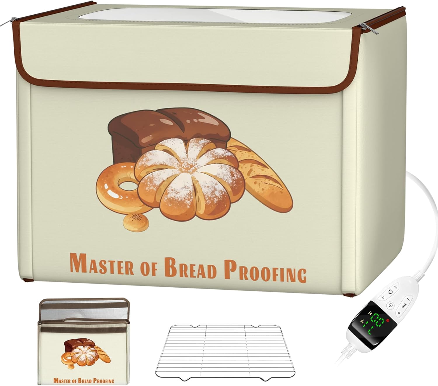 Foldable Bread Proofing Box, Dough Proofer with 68-131°F Temp Control ...