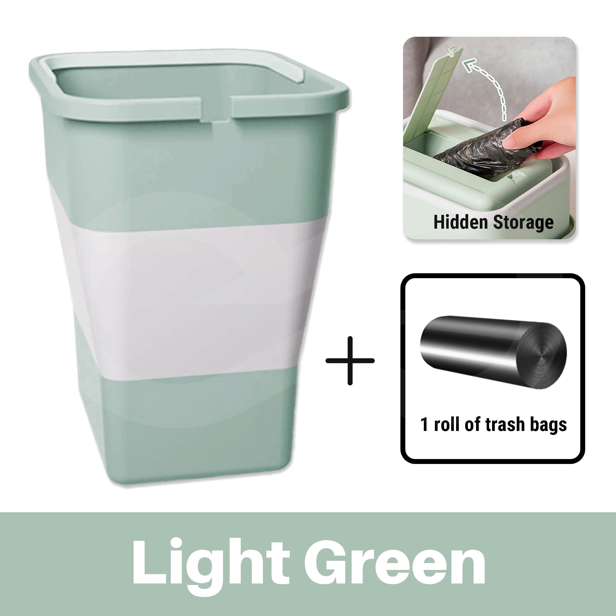 Foldable Bucket 5L(1.3 Gallon) with Handle & Trash Bags, Portable ...