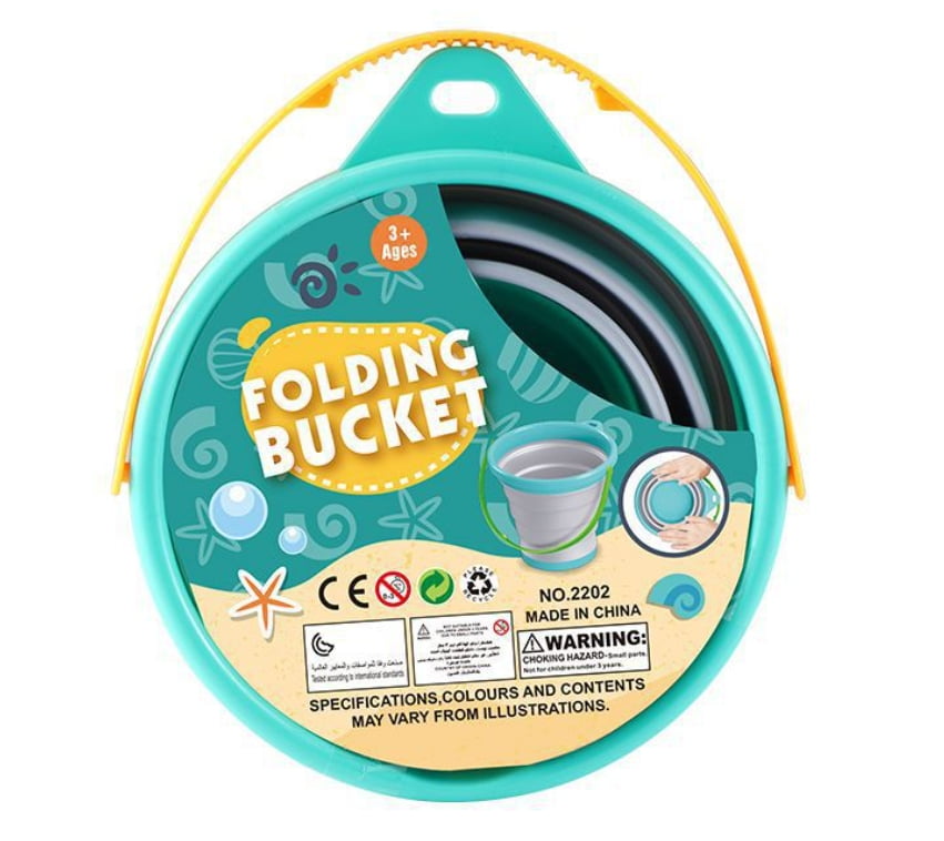 Foldable Buckets, Colorful Foldable Beach Bucket Collapsible Sand ...