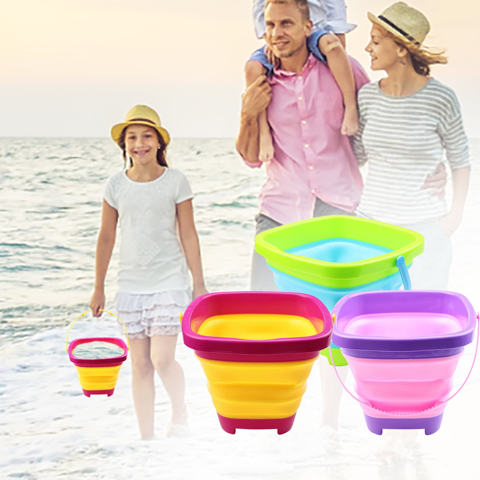 Foldable Buckets,Sand Bucket Water Bucket Sandbox Square Party in ...
