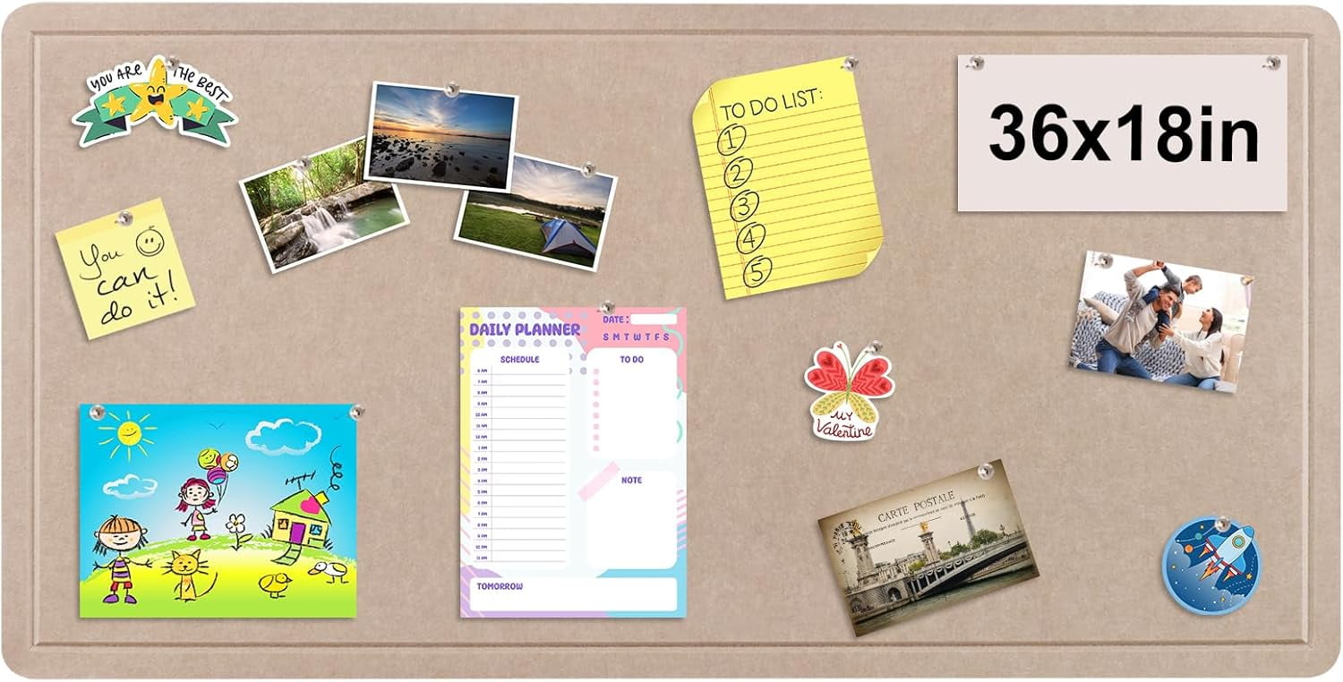 Foldable Bulletin Felt Board, 36x18 Inches Cork Board Alternative ...