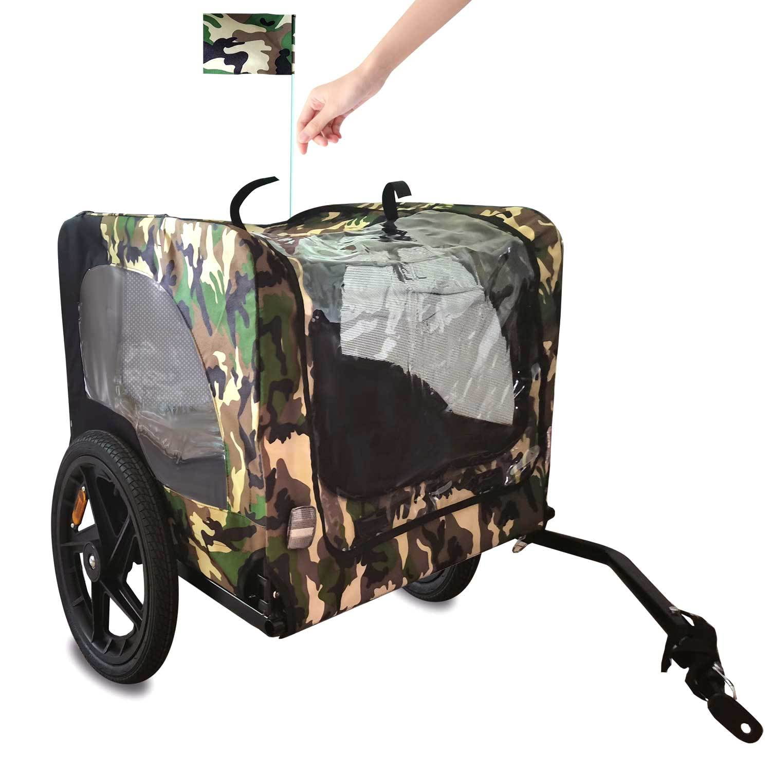 Foldable Camo Bike Trailer for Camping Pets Cargo Carrier - Walmart.com