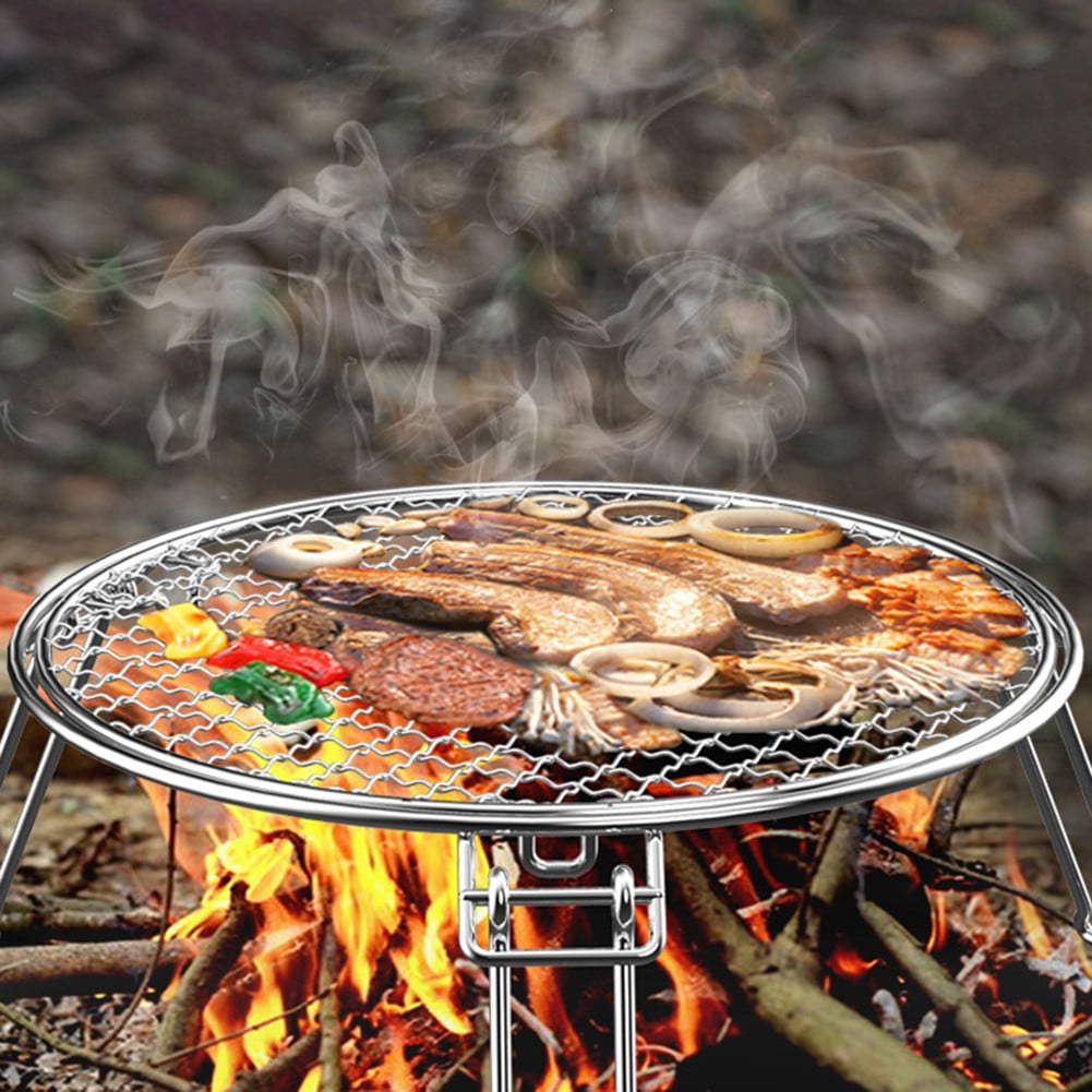 Foldable Camping Bbq Grill Net Picnic Rack Grill Grid Grill Campfire ...