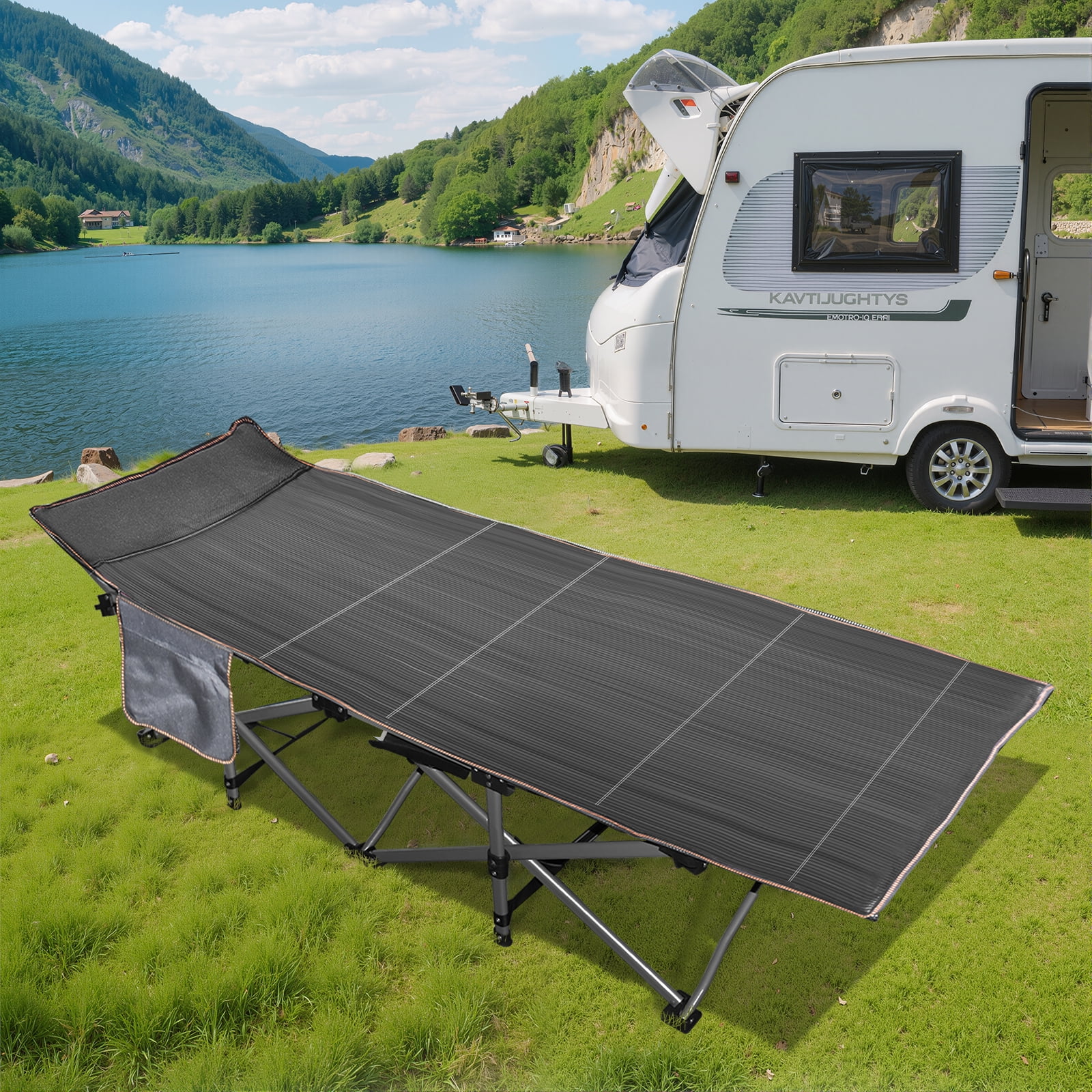 BEDDLE Foldable Camping Cot for Adults,Heavy Duty Twin Cot, Double ...