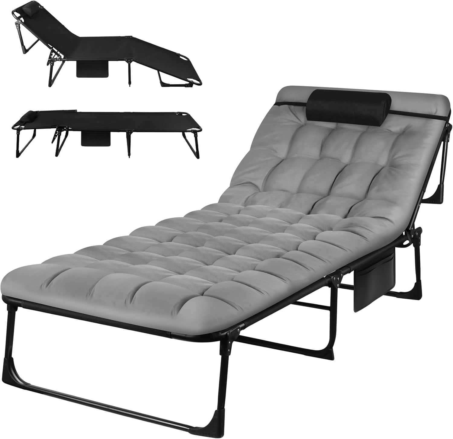 Foldable Camping Cots for Adults, Adjustable 4-Position Adults ...