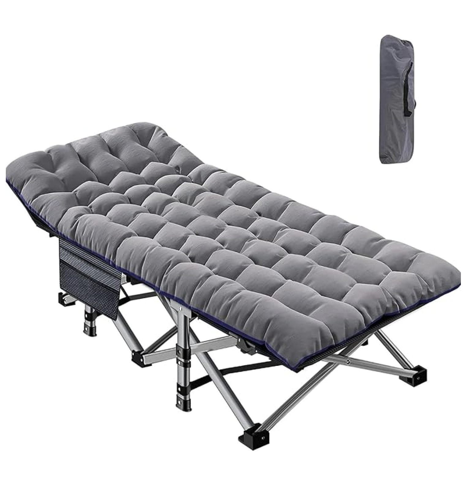 Foldable Camping Cots for Adults, Double Layer 1200D 500lb Loading Cot ...