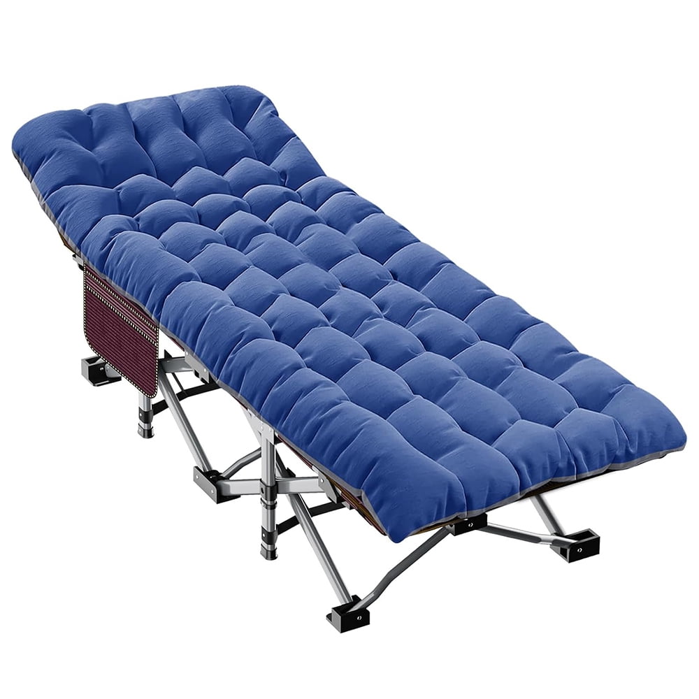 Foldable Camping Cots for Adults, Double Layer 1200D 500lb Loading Cot ...