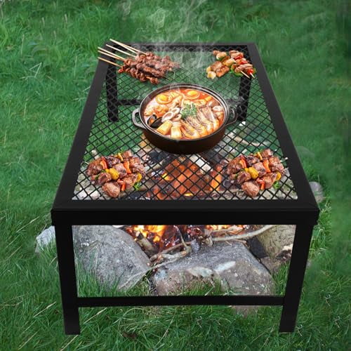 Foldable Camping Grill, Portable Outdoor Camp Grill Rack, Fire Pit ...