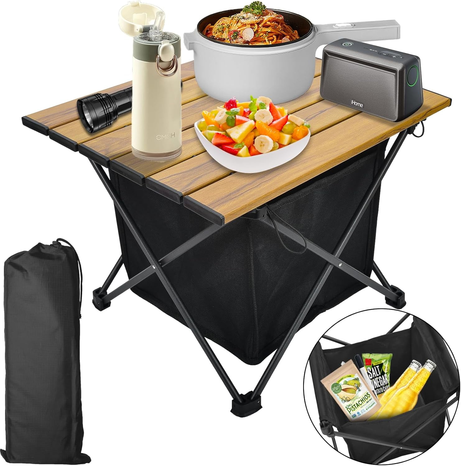 Foldable Camping Side Table, Ultralight Small Beach Tables Aluminum ...