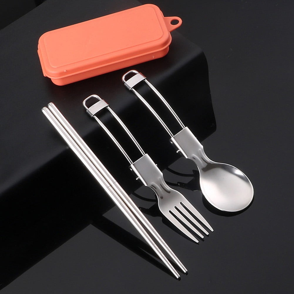 Foldable Camping Spoon Fork Chopsticks Flatware Camping Utensil Set ...