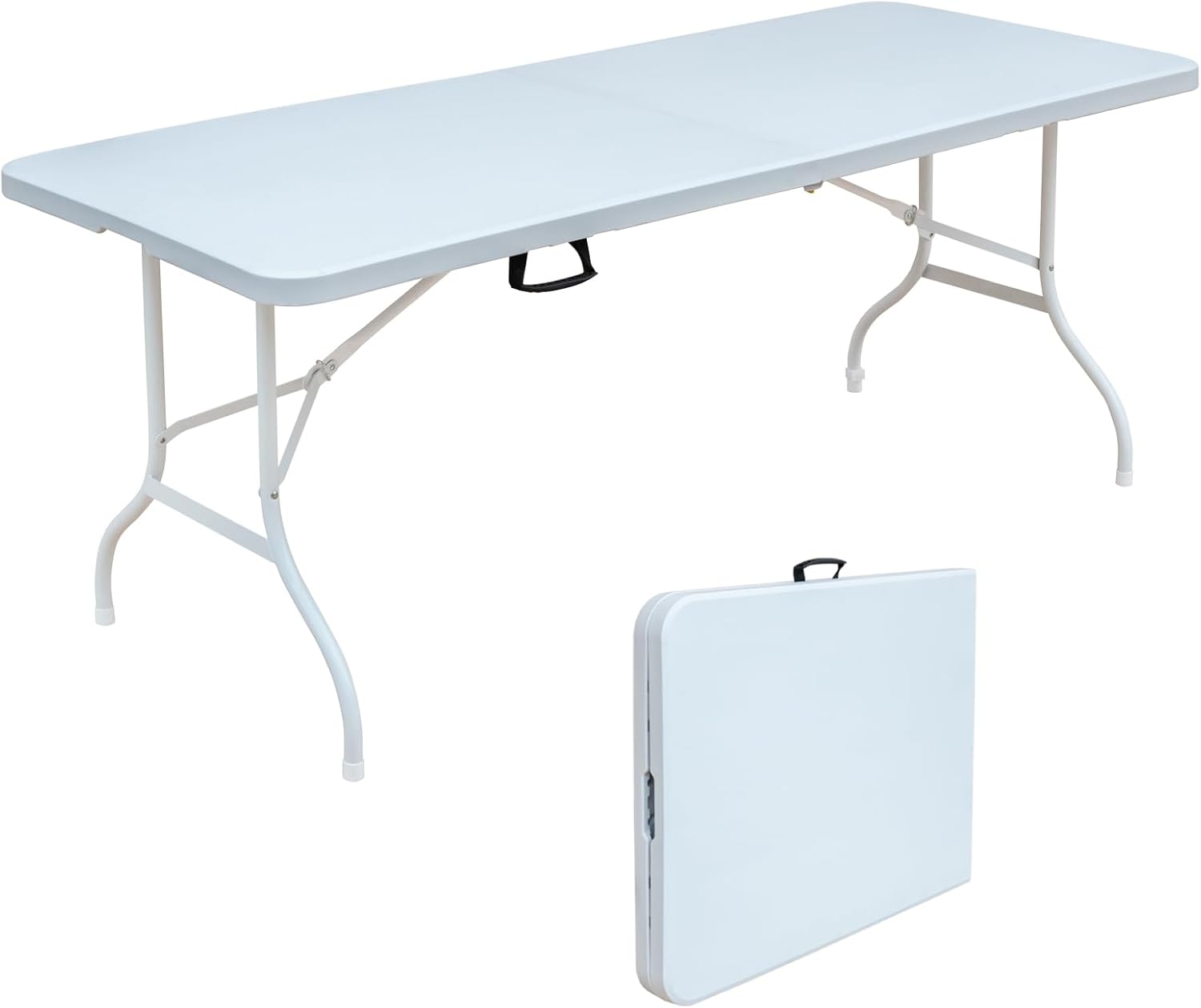 Foldable Table 6ft Lightweight Portable Camping Table with Iron Legs ...