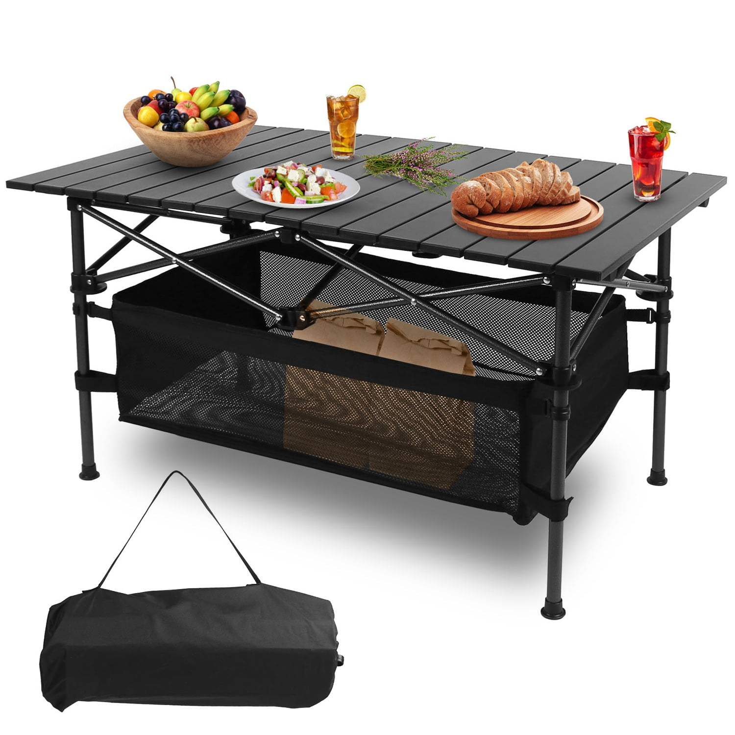 iMounTEK Portable Folding BBQ Table, Aluminum Outdoor Camping Gear with ...