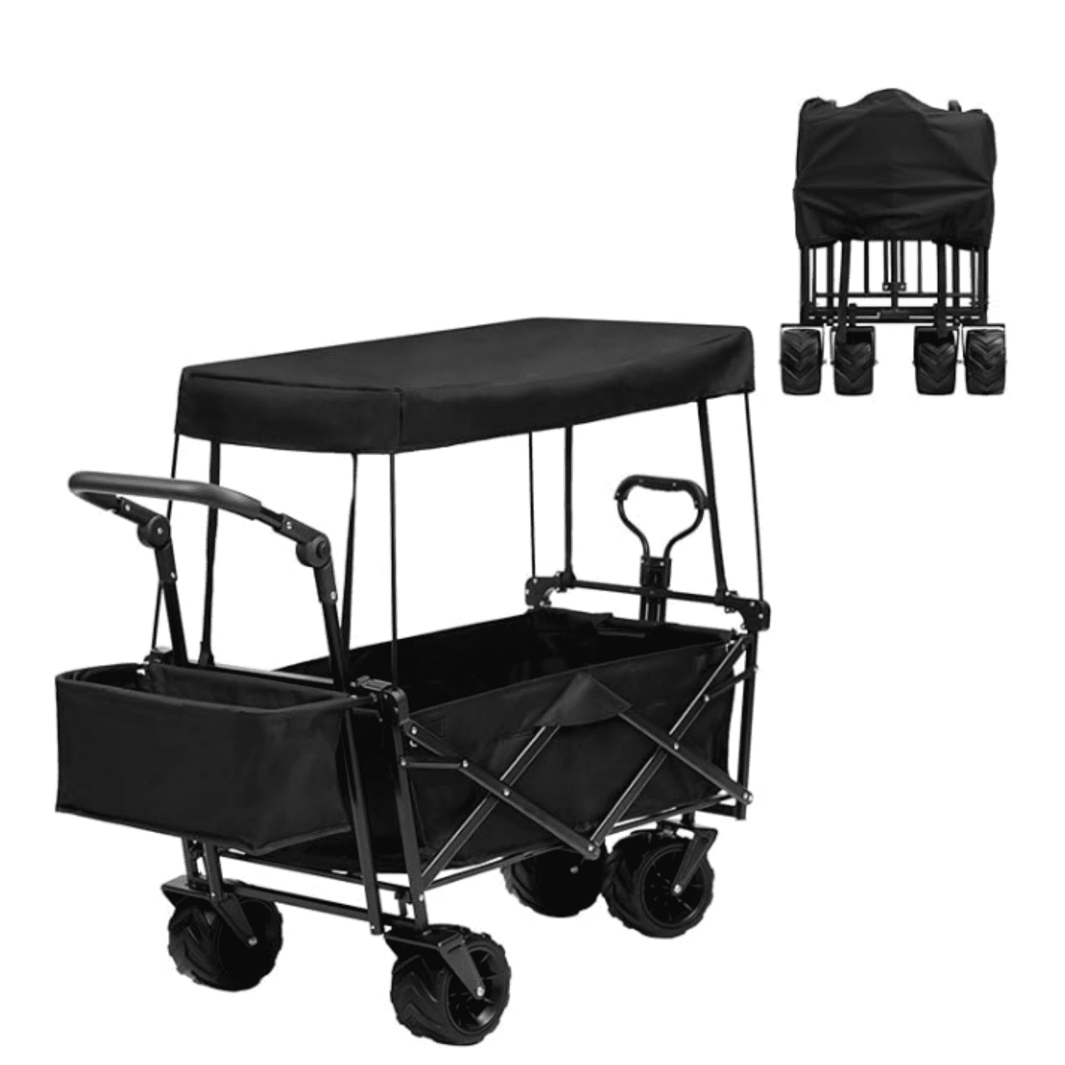 Foldable Canopy Wagon Garden Cart, Heavy Duty Outdoor Utility ...