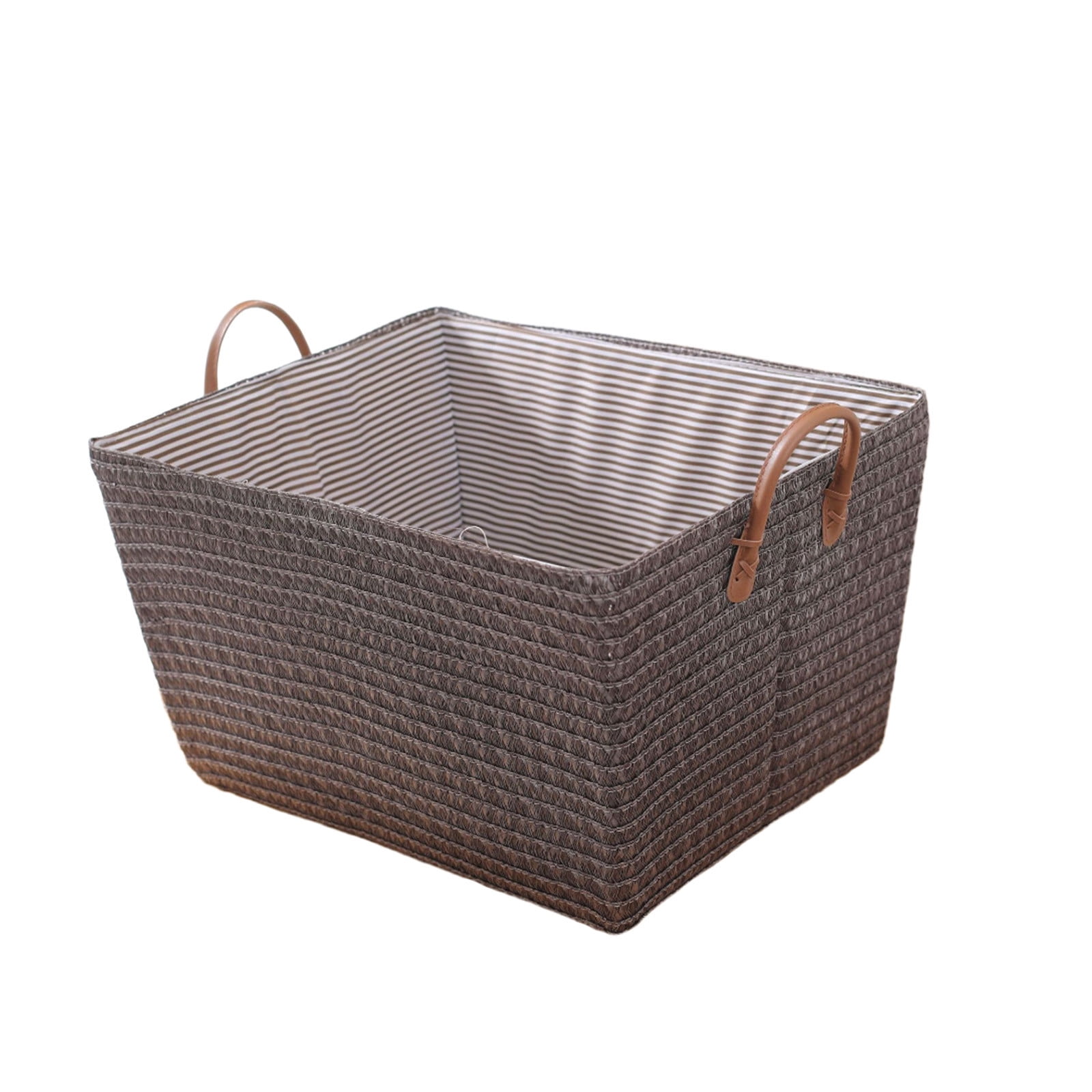 Foldable Canvas Laundry Hamper Collapsible Clothes Basket with Sisal ...