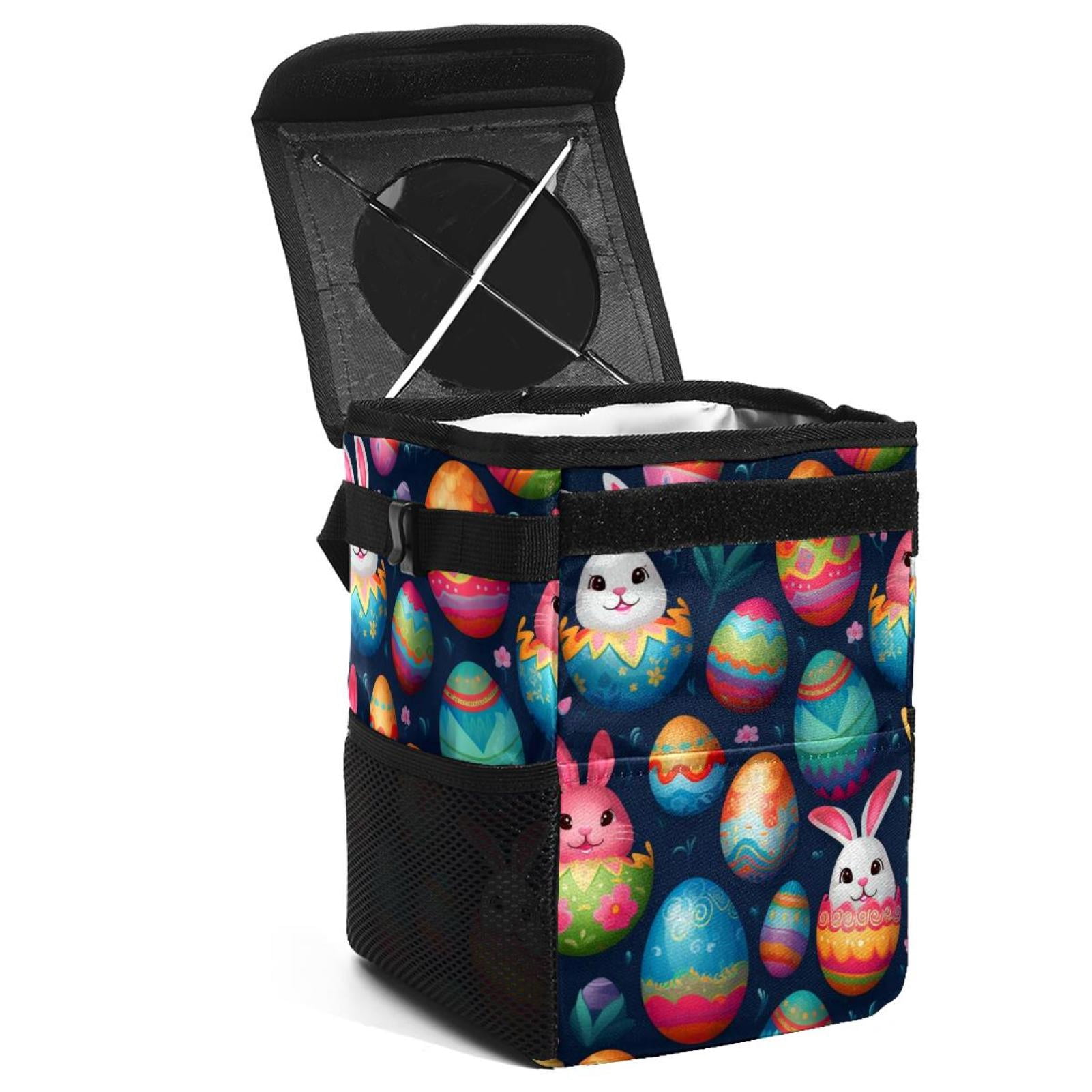 Foldable Car Trash Bin with Lid, Leak-proof Mini Garbage Can – Hanging ...