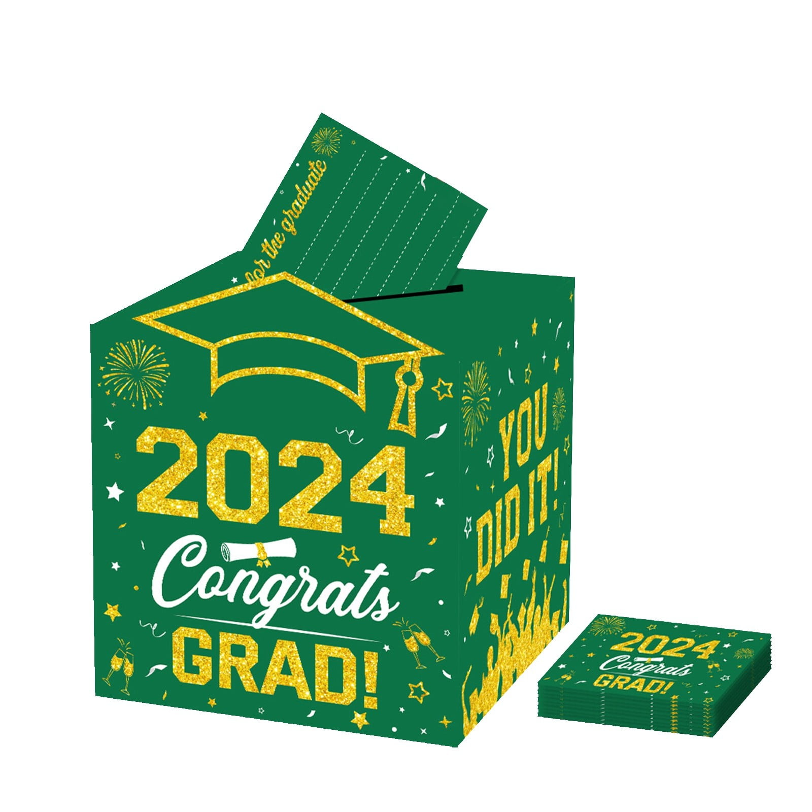 Foldable Cardboard Graduation Card Box With 30 Cards For Graduation ...