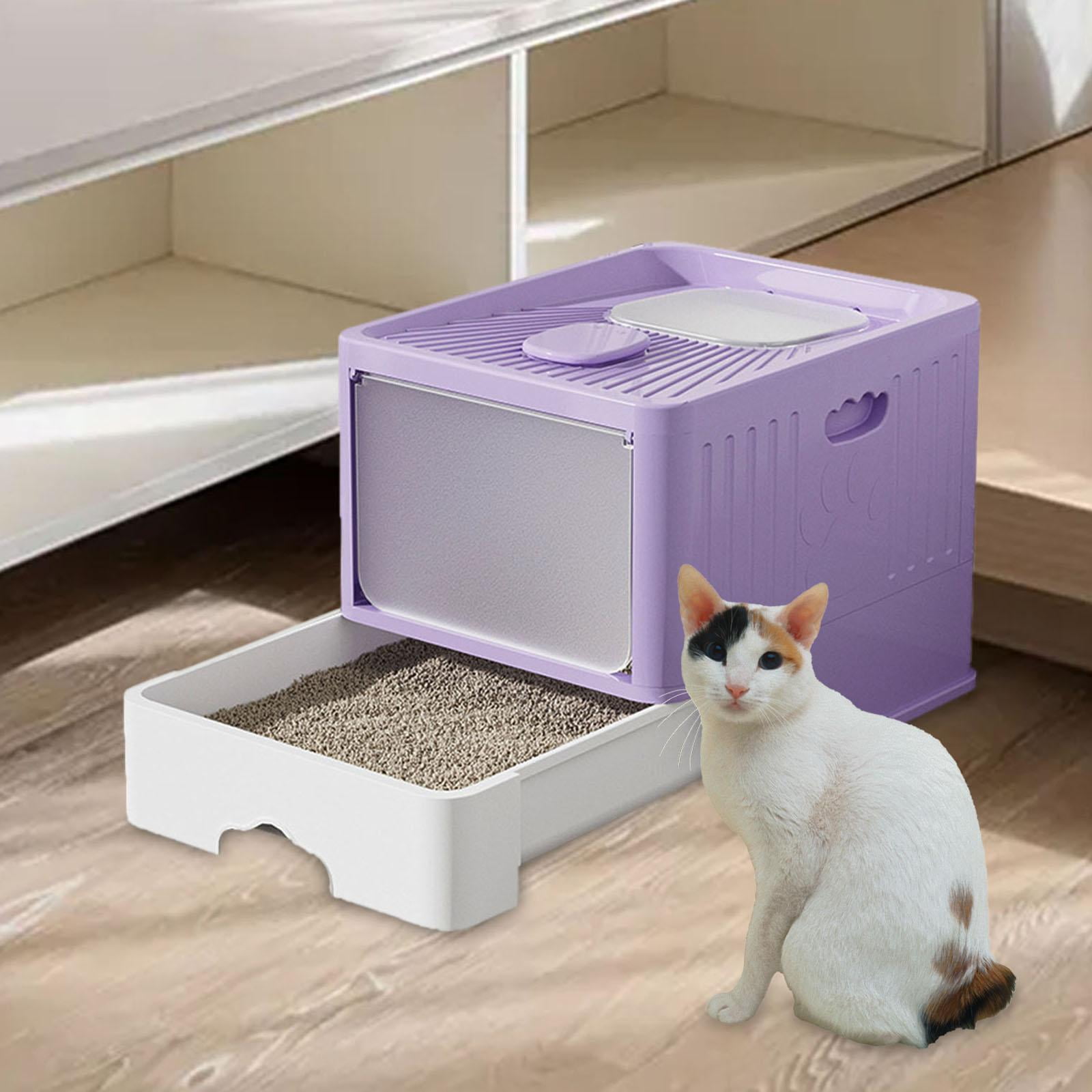 Foldable Cat Litter Box Anti-splashing High Sides Easy Clean Durable ...