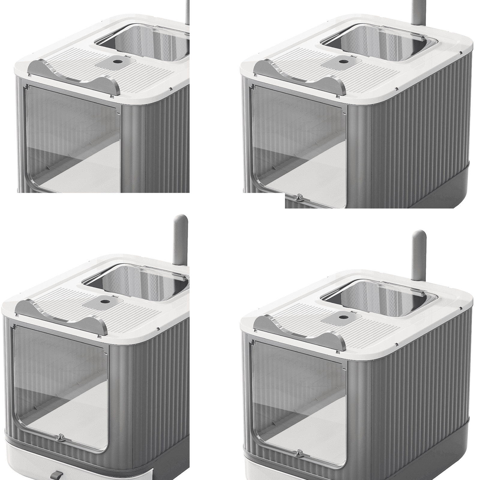 Foldable Cat Litter Box, Fully Enclosed Litter Box with Lid, Covered ...