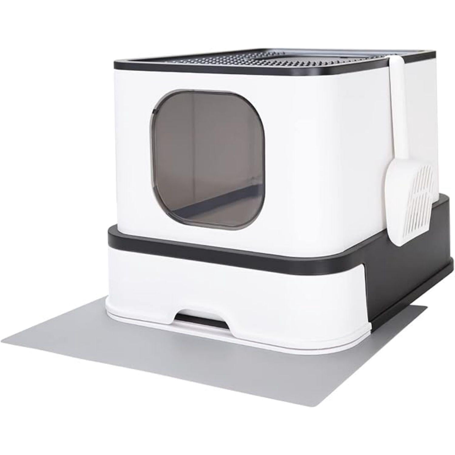 "Foldable Cat Litter Box, Large Top Entry Anti-Splashing Litter Box ...