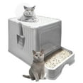 SINWAY Foldable Cat Litter Box with Lid, Top Entry, Anti-Splashing ...