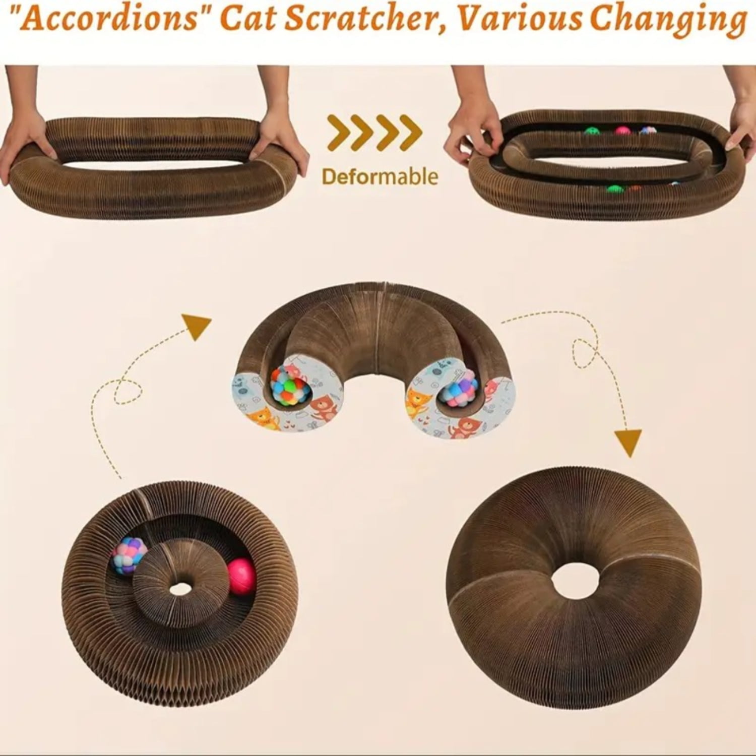 Foldable Cat Scratch Board Interactive Indoor Toy Mental Physical ...
