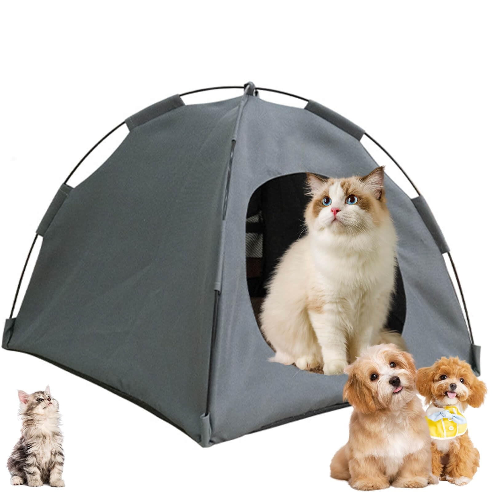 Foldable Cat Tent with Cooler Pad - Portable Breathable and Removable ...