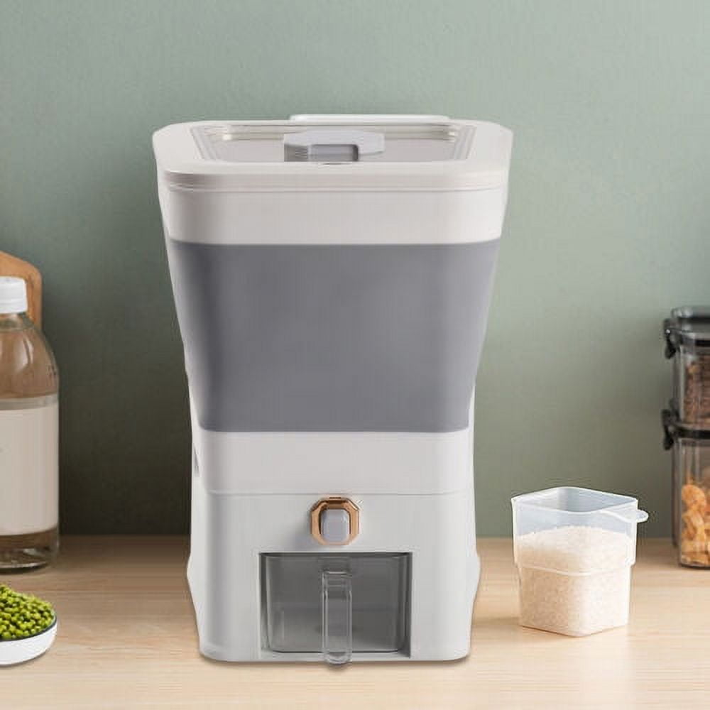 Foldable Cereal Storage Rice Dispenser Kitchen Grain Dry Food Container ...