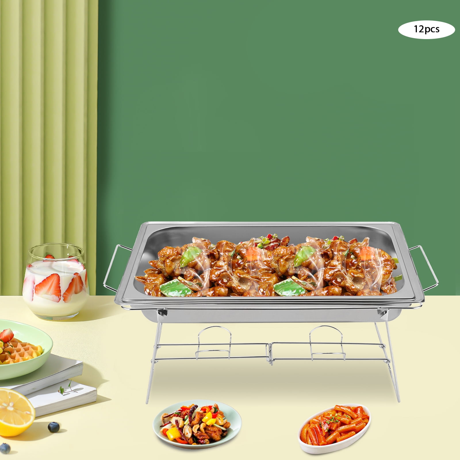 Foldable Chafing Wire Rack Buffet Stand - 12 Pack Racks For Dish ...