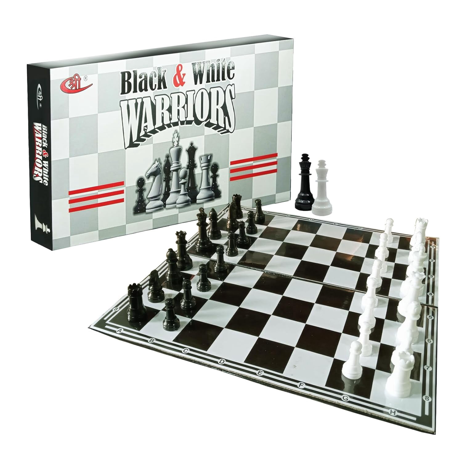 Foldable Chess Board Set, 14.5 X 14.5 Inches Black & White Board Game ...