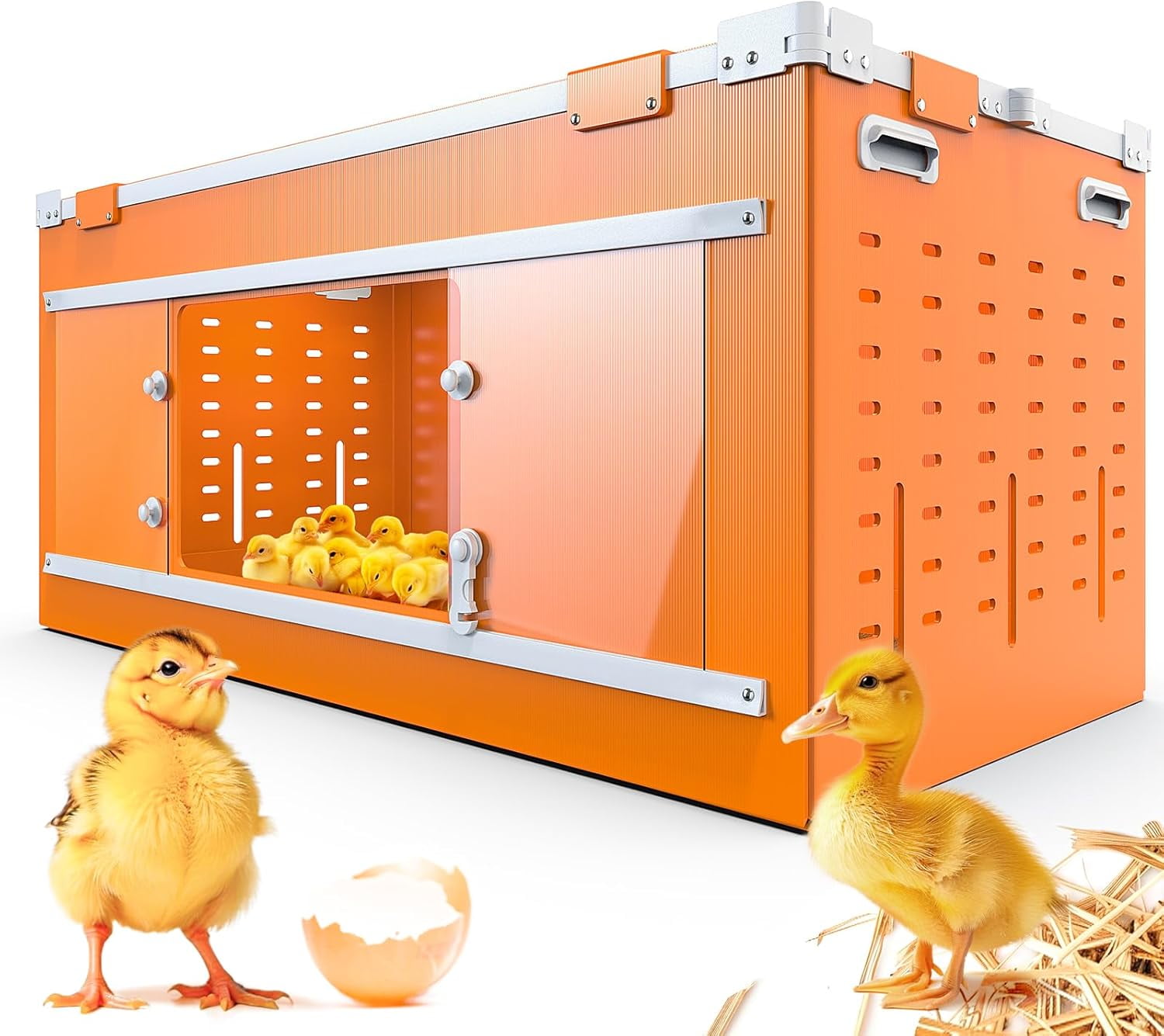 Foldable Chick Brooder Box(Orange, 48" x 23" x 23"),Big Chicken Coop ...