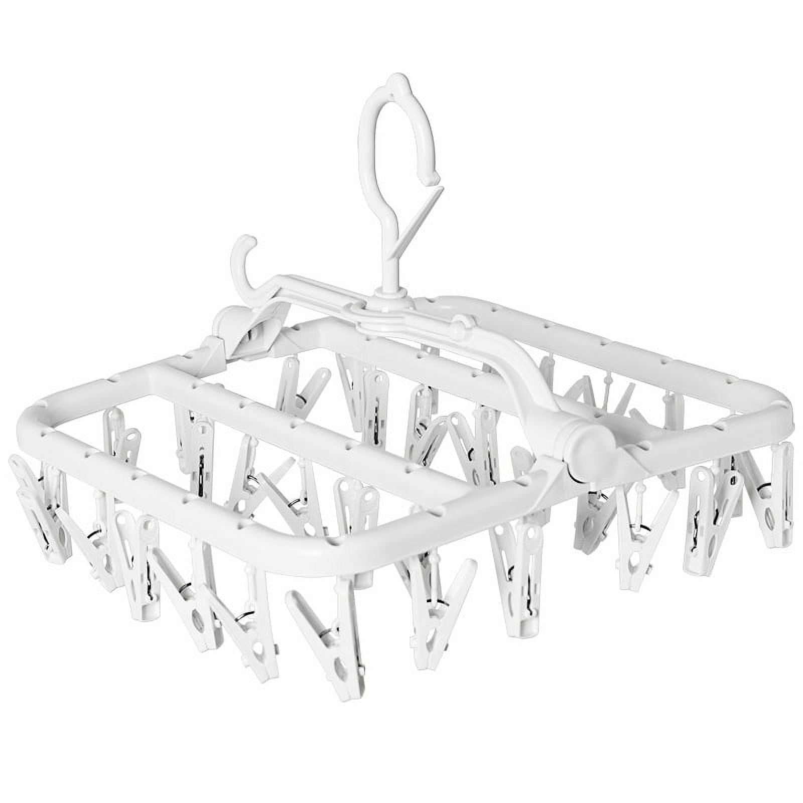 Foldable Clip Hangers with 26 Drying Clips, Underwear Hanger with Clips ...