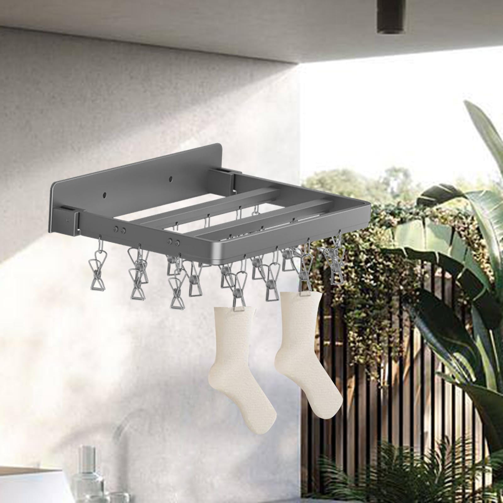 Foldable Clip Hangers Laundry Drying Rack Hanger Multipurpose Clip and ...