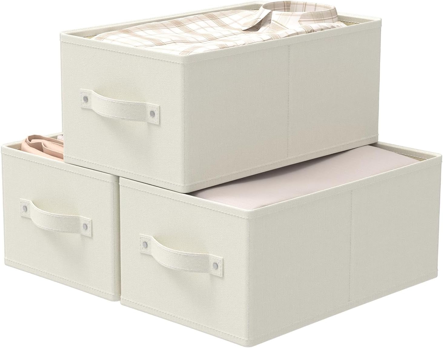 Foldable Closet Organizer, 3 Pack Cube Storage Bin, Clothes Basket for ...