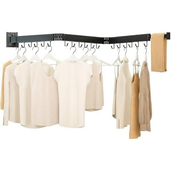 Foldable Clothes Drying Rack, 2 Fold Laundry Drying Rack Wall Mount ...