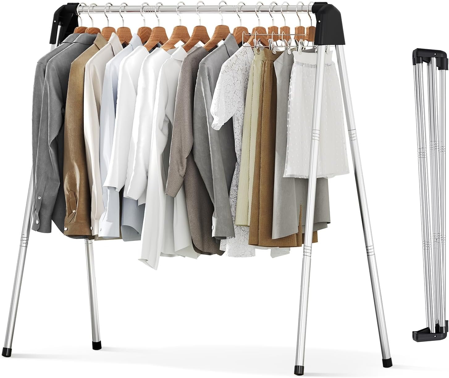 Foldable Clothes Drying Rack, 55'' Collapsible Laundry Clothes Airer ...