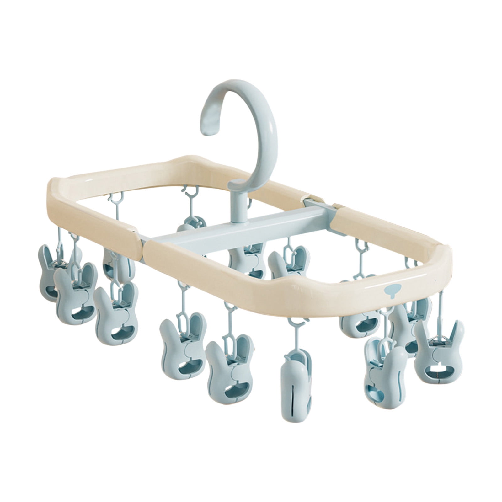 Foldable Clothes Drying Rack With Clips, Multi Functional Laundry Rack ...