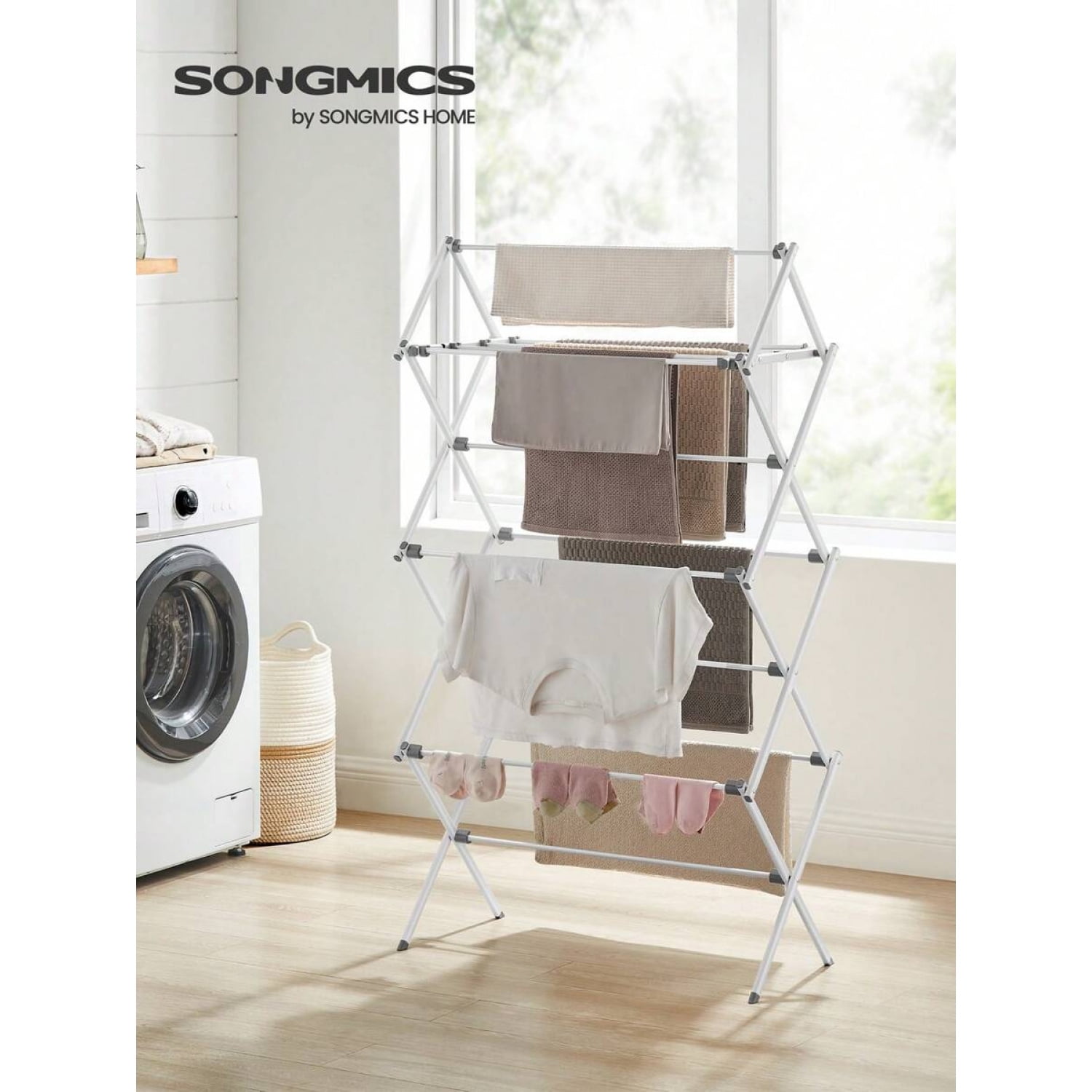Foldable Clothes Drying Rack, Laundry Drying Rack, Clothes Airer, Steel ...