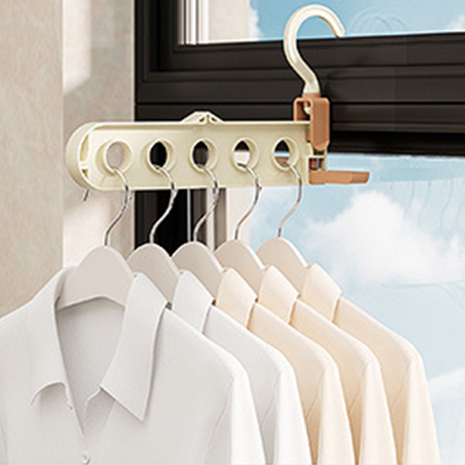 Foldable Clothes Hanger Rack Wall Mount Retractable Clothes Drying Rack ...
