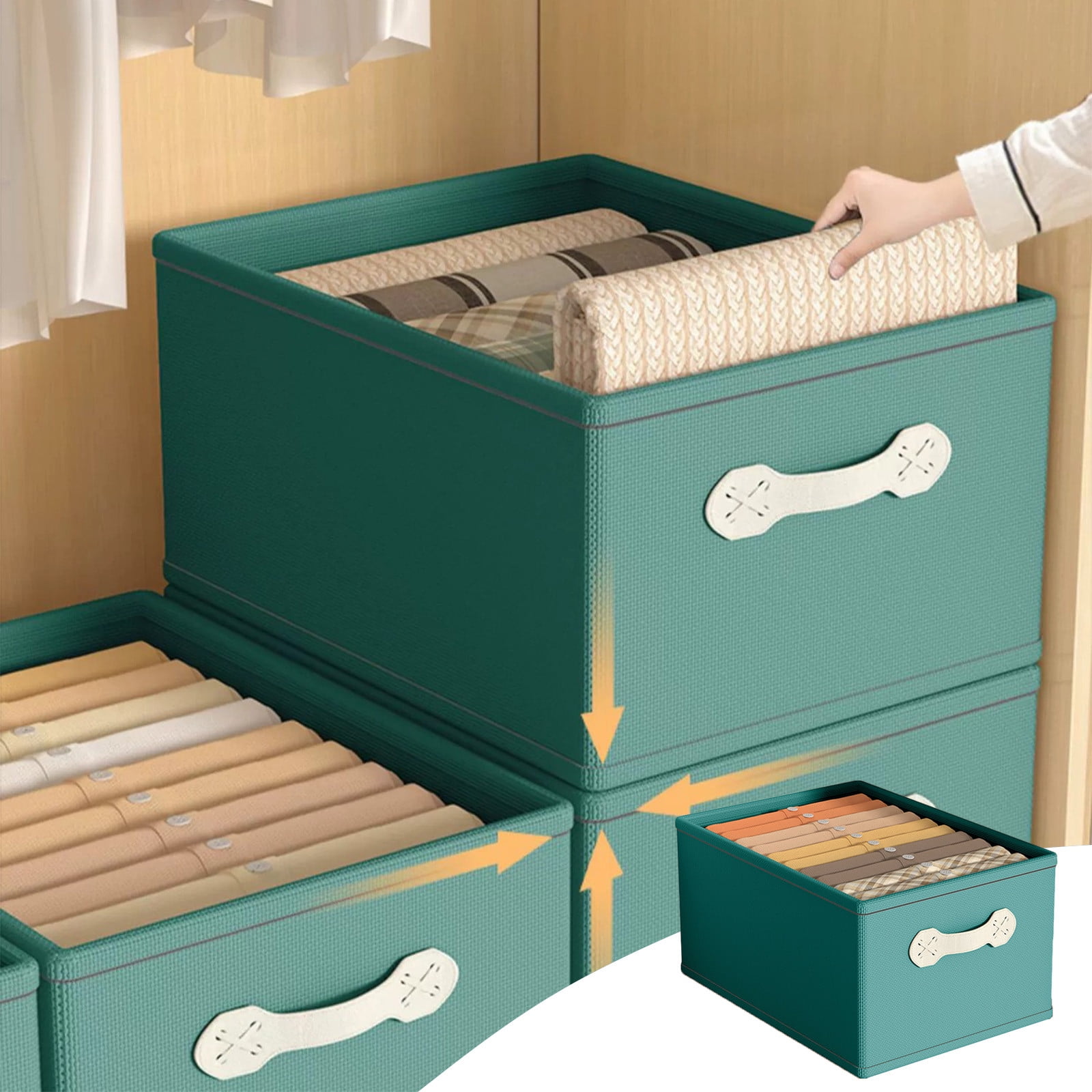 Foldable Clothes Organizer & Drawer Storage Box Set for Wardrobe Closet ...