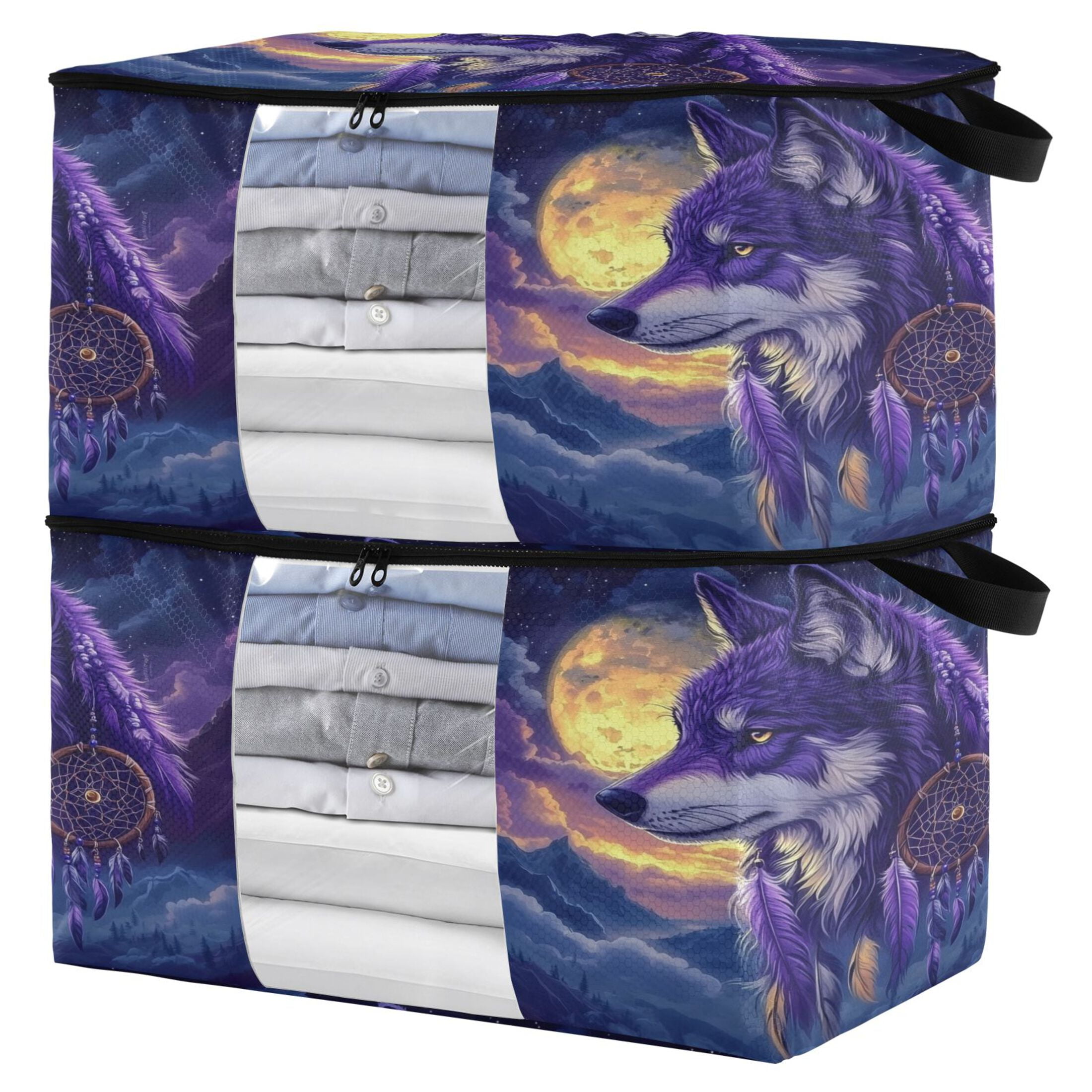 Foldable Clothes Storage Bags Clothes Organizer Bin with Clear Windows ...