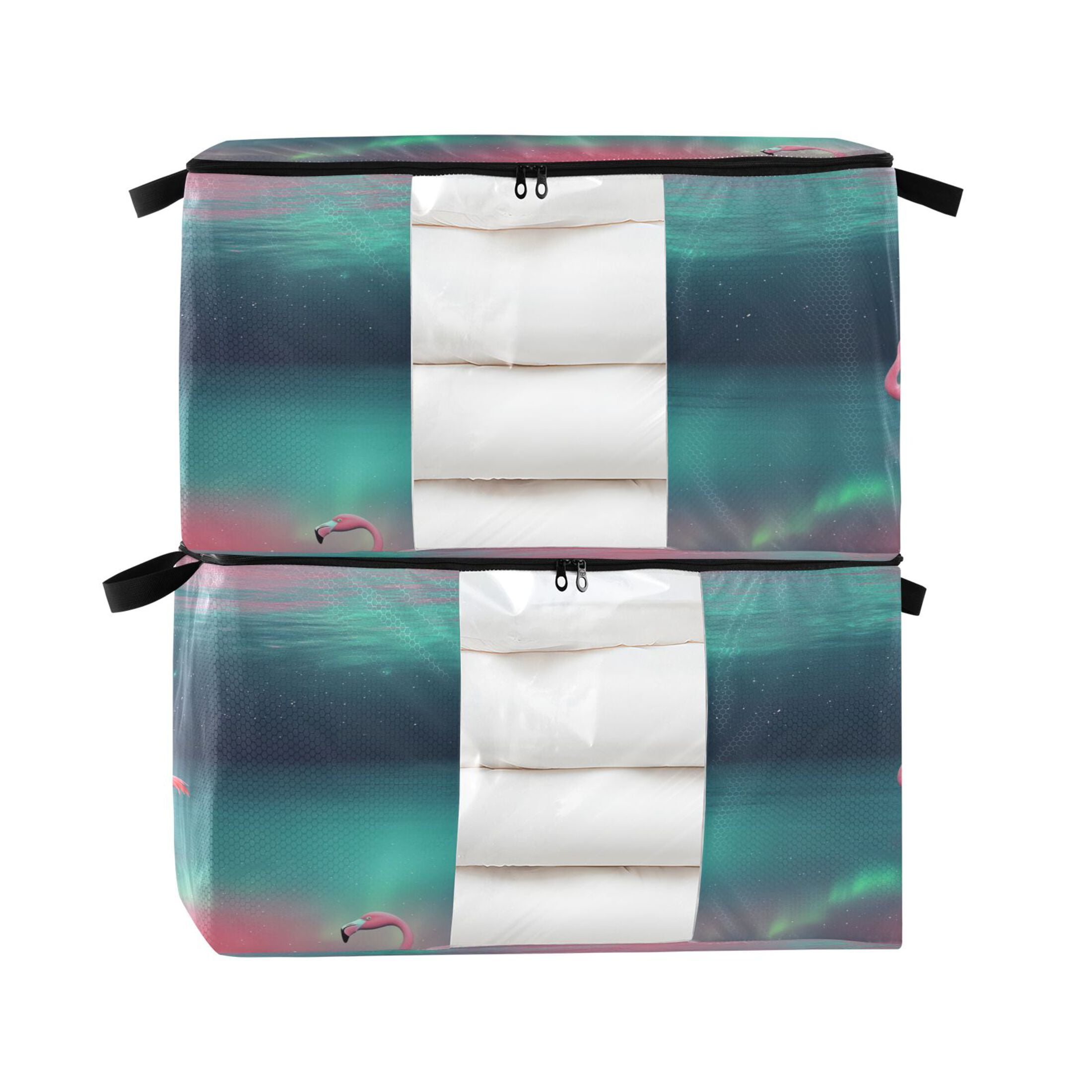 Foldable Clothes Storage Bags Clothes Organizer Bin with Clear Windows ...