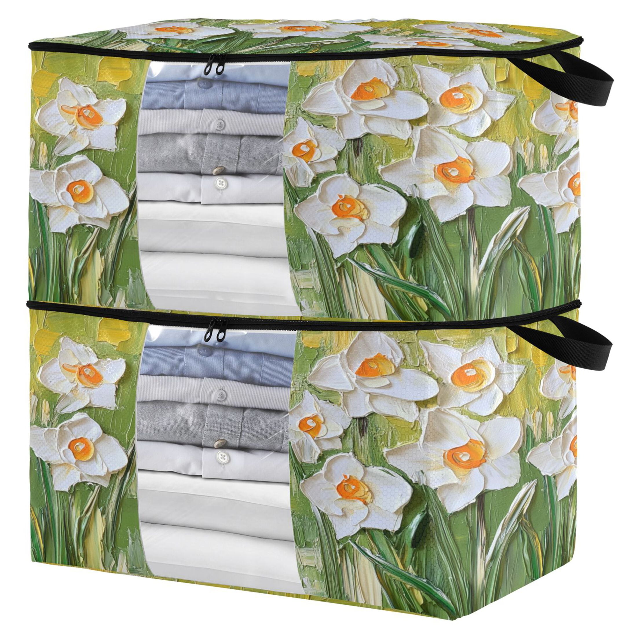 Foldable Clothes Storage Bags Clothes Organizer Bin with Clear Windows ...