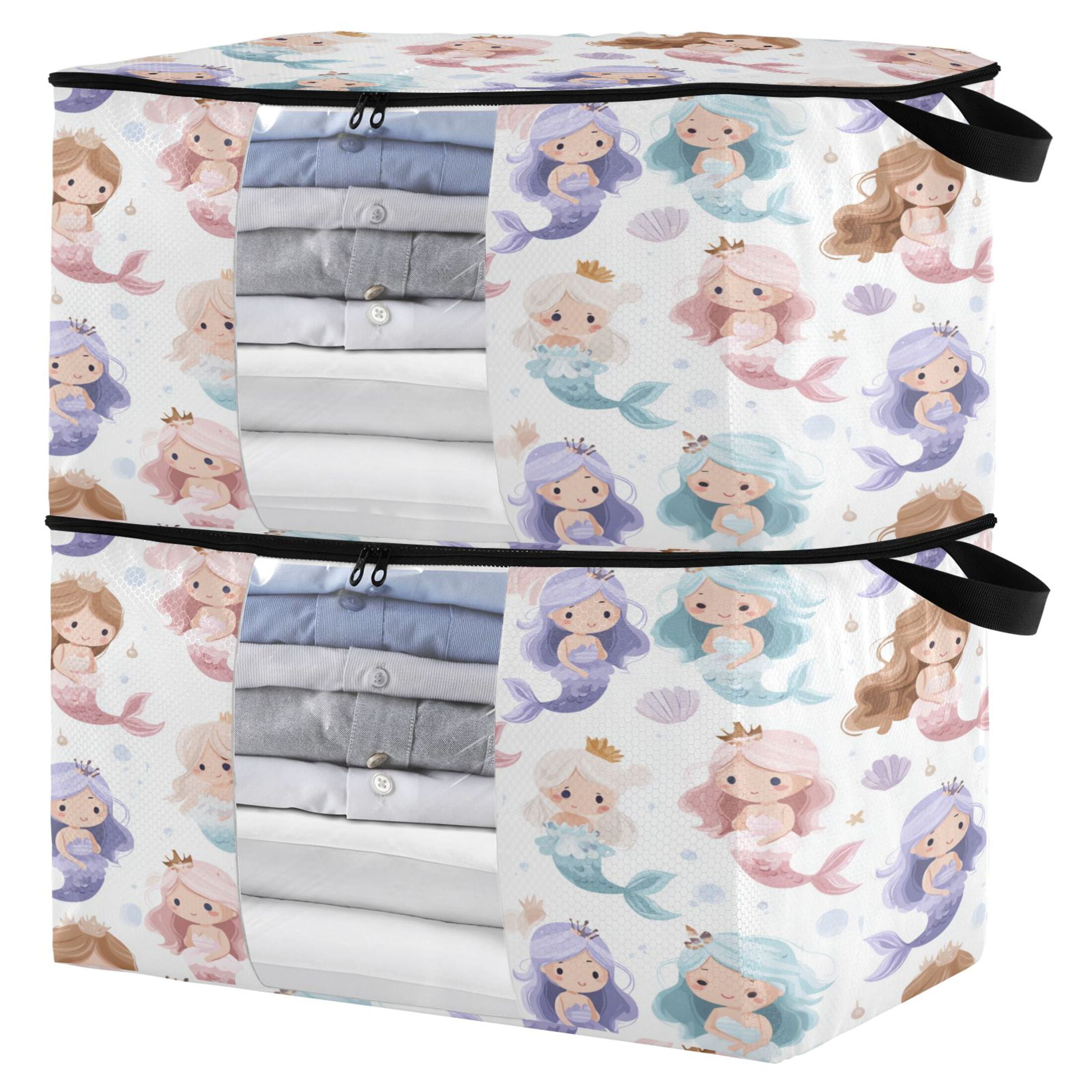 Foldable Clothes Storage Bags Clothes Organizer Bin with Clear Windows ...