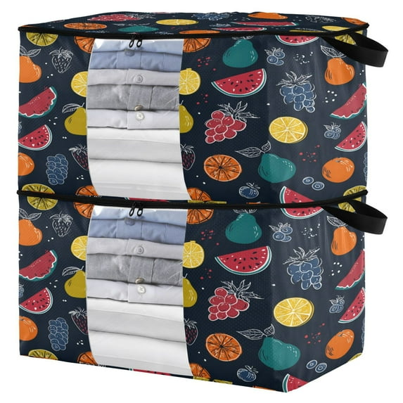 Foldable Clothes Storage Bags Clothes Organizer Bin with Clear Windows ...