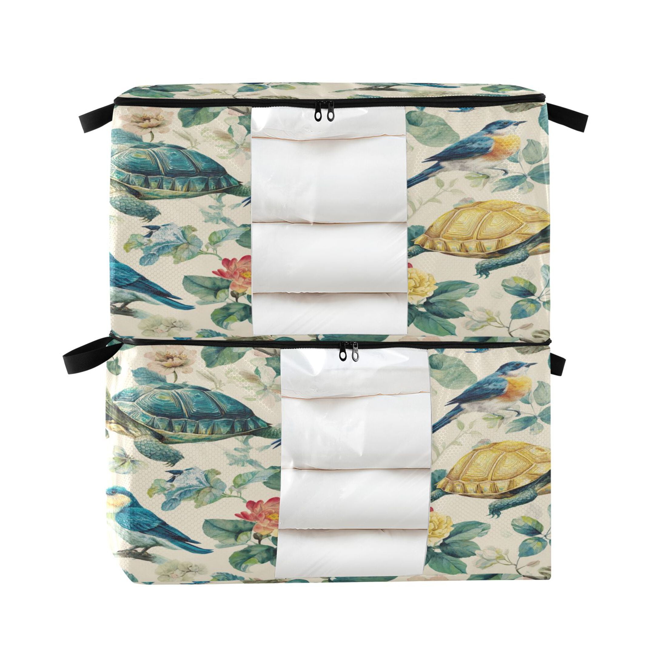 Foldable Clothes Storage Bags Clothes Organizer Bin with Clear Windows ...