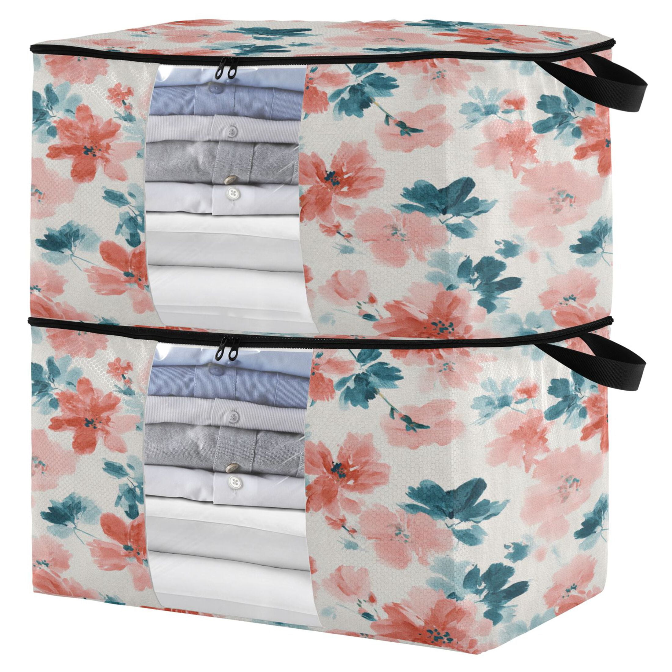 Foldable Clothes Storage Bags Clothes Organizer Bin with Clear Windows ...