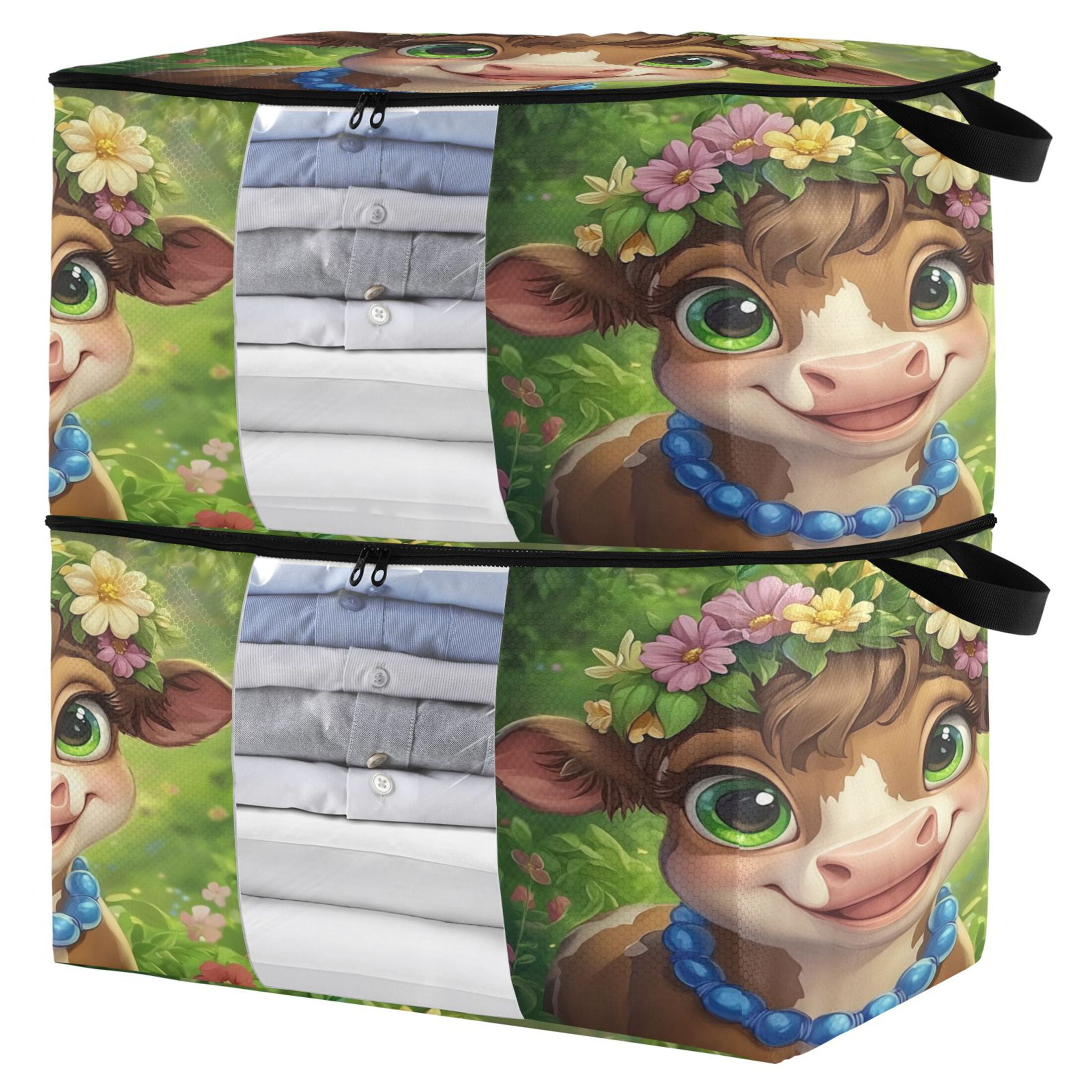 Foldable Clothes Storage Bags Clothes Organizer Bin with Clear Windows ...