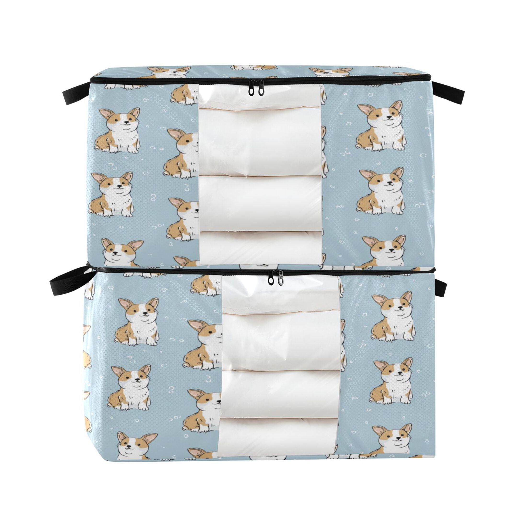 Foldable Clothes Storage Bags Clothes Organizer Bin with Clear Windows ...